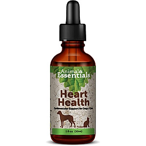 Animal Essentials Heart Health for Dogs & Cats - Cardiovascular Support Supplement, Healthy Heart, Organic Hawthorn Berry, Herbal Tincture - 1 Fl Oz