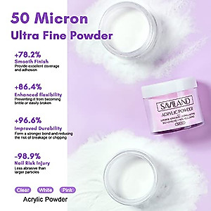 Saviland Acrylic Nail Kit with Drill - Clear White Pink Acrylic Powder and Liquid Set Acrylic Nail Brush Nail Drill Kit PH Bond Top Gel Acrylic Nail Tools for Beginners DIY Acrylic Nail Extension