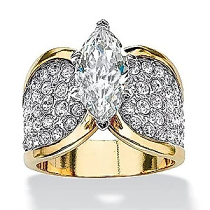 Snake Ring Stainless Steel Engagement Round Cut Zircons Women Wedding Rings Jewelry Rings For Woman Full Diamond Ladies Ring (Gold, 7)