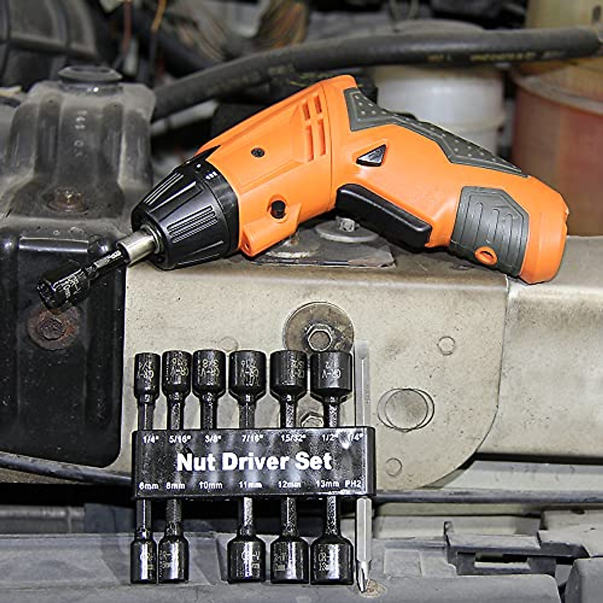 MacWork 14PC Power Magnetic Nut Driver Drill Bit Set Socket Bit Adapter metric&SAE Socket for Wrench Screw 1/4" Driver Hex