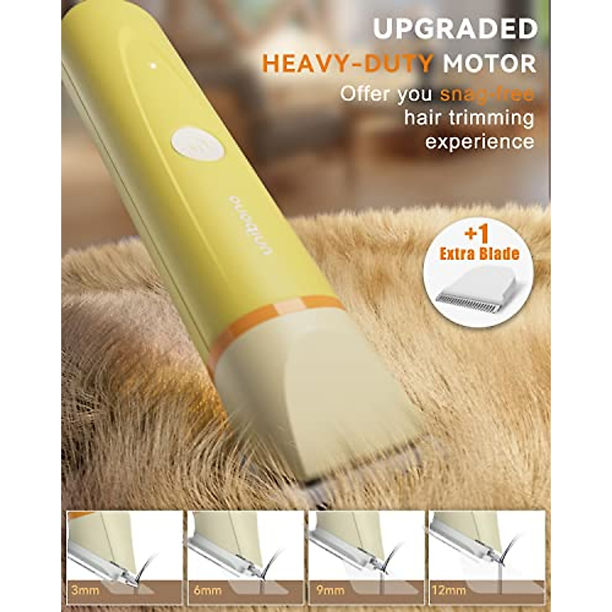 unibono Small Dog Cat Grooming Kit, All-in-One Low Noise Paw Trimmer Electric Puppy Hair Clippers Rechargeable Cordless IPx7 Waterproof Claw Trimmer Shaver Nail Grinder for Small to Medium Pet