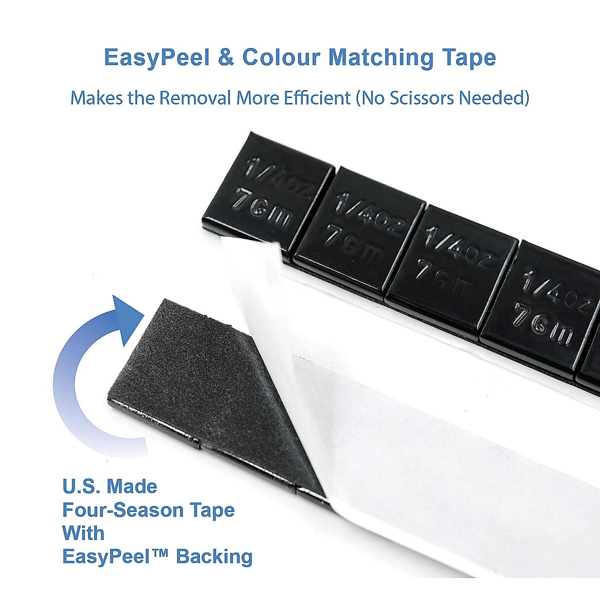 CKAuto 1/4oz, 0.25oz, Black, Adhesive Stick on Wheel Weights, EasyPeel Tape. Cars, Trucks, SUVs, Motorcycles, Low Profile, 60oz/Box, U.S. OEM Quality, (240pcs)