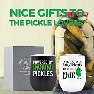 Onebttl Funny Pickle Gifts for Pickle Lovers, Insulated 12 oz Stainless Steel Tumbler with Lid and Gifts Box, I'M KIND OF A BIG DILL