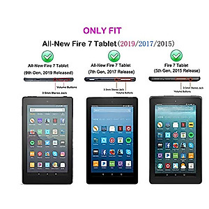 2019 New Fire 7 Tablet Case,(Compatible with 5th Generation, 2015 Release/7th Generation, 2017 Release/9th Generation, 2019 Release), Light Weight Kids Shock Proof Cover for Fire 7 Tablet(New Blue)