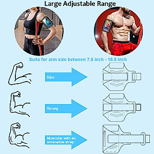 Karvense Running Phone Holder, Arm Band for Running for iPhone & Samsung Galaxy, Cell Phone Armband Holder for Walking, Gym, Workout, Men, Women, w/Adjustable Strap & Zipper Pocket (Black-L)