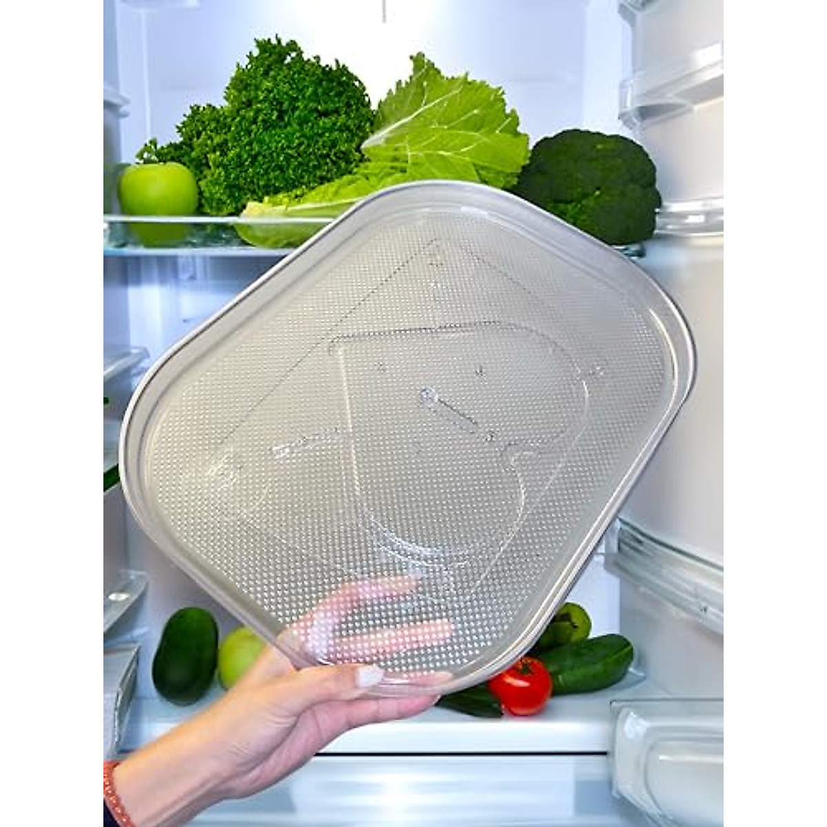 Londonderry Fridge Organizers and Storage with Lazy Susan Turntable - 15.7’’ and 13.7’’ Options | Efficient Rotation, Waste Reduction | Suitable for Refrigerator Cabinet and Pantry (Big)