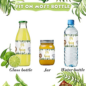 48 Pieces Water Bottle Labels Jungle Animals Themed Party Shower Water Bottle Stickers Wrappers Waterproof Baby Shower Labels for Baby Shower Party Decoration