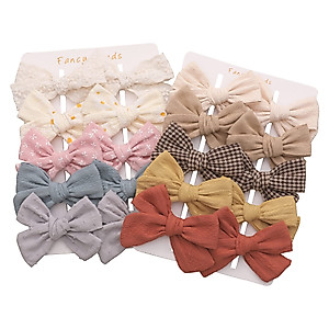 20pcs Baby Girl Hair Bows Clips Fully Lined Alligator Clips Barrettes Hair Accessories for Little Girls Toddler School Age Kids Teens Gifts