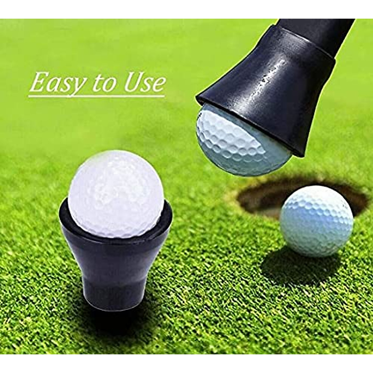 HH-GOLF 6 Pack Golf Ball Picker, Suction Cup Golf Ball Retriever, Golf Ball Pick up for end of Putter