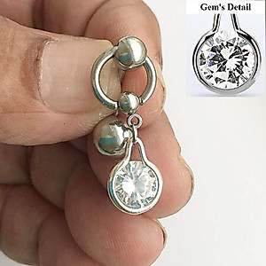 Gorgeous Dangle Gem VCH Heavy Ball Piercing Barbell for Extra Pressure.