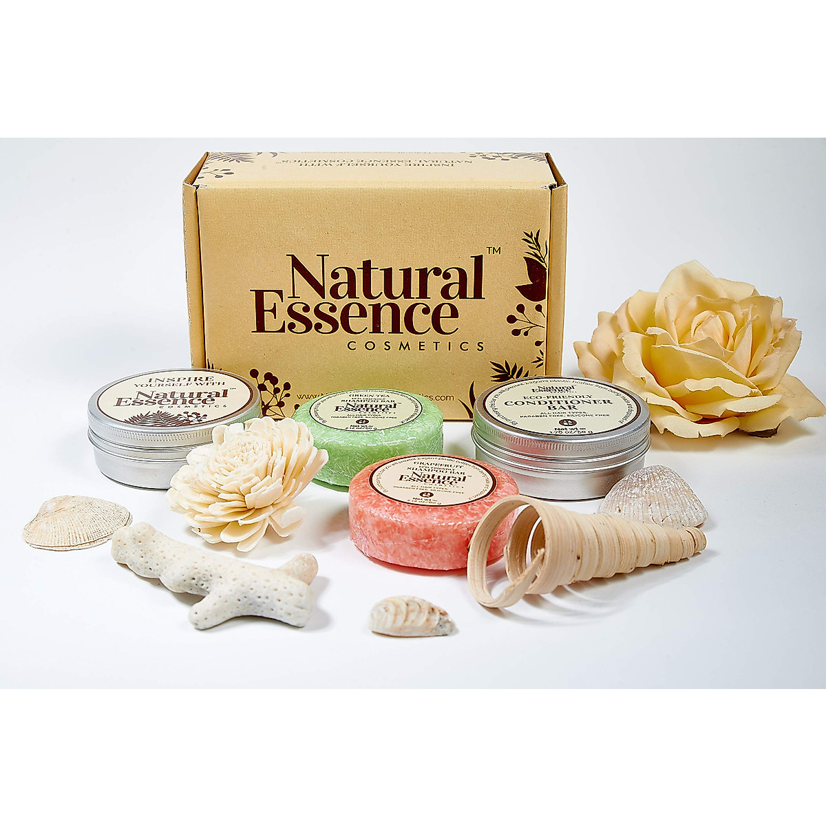 Shampoo Bars for Hair and Hair Conditioner Bar Set for All Hair Types Green Tea and Grapefruit 2 Shampoo Bars and 1 Grapefruit Conditioner Bar with 2 Tin Containers