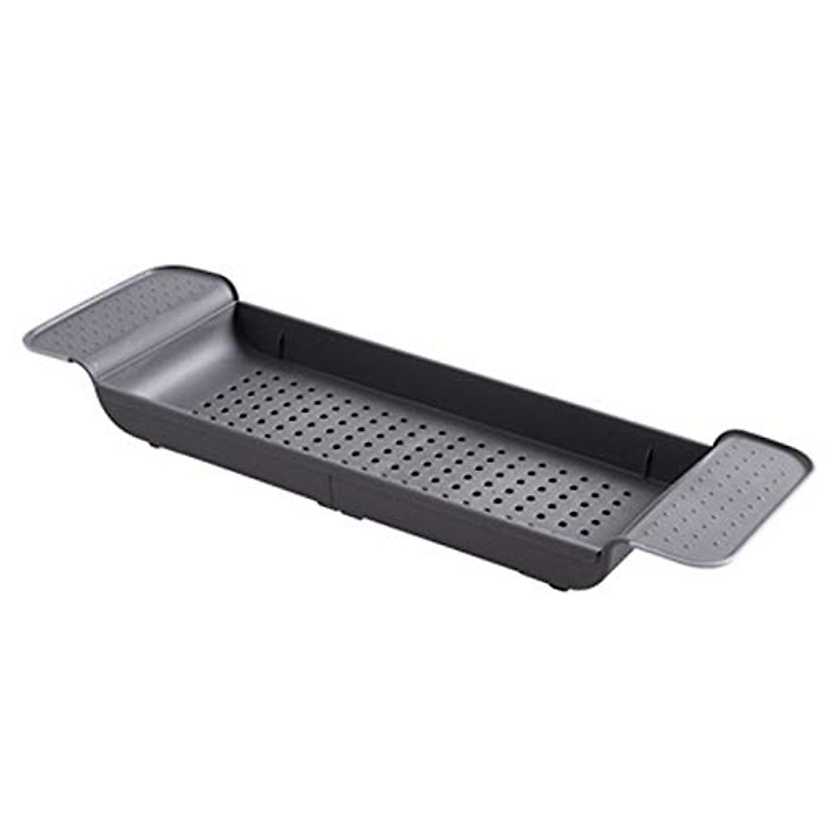 KJGHJ Extendable Bathroom Shelf Bathtub Tray Shower Caddy Bamboo Bath Tub Rack Towel Wine Book Holder Storage Organization Accessories Bathtub Caddy Tray (Color : Black)