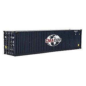 Walthers SceneMaster HO Scale Model of CMA-CGM (Blue, White, Red) 40' Hi Cube Corrugated Side Container (949-8260)