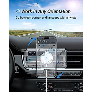 KALAPOP for MagSafe Car Charger Mount,Magnetic Car Wireless Charger Compatible with iPhone 14/14 Plus/14 Pro/14 Pro Max and iPhone 13/12 Series -Black