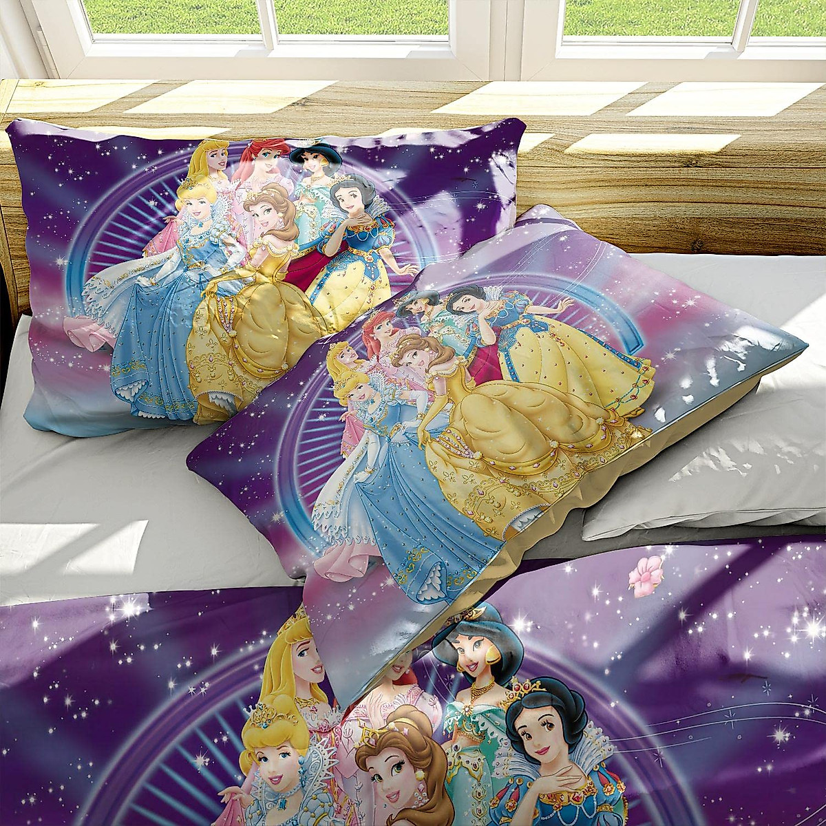 NICHIYOBI Dreamy Princess Themed Duvet Cover 3 Piece Bedding Set & Bedding Set, Perfect for Girls' Dreamy Bedrooms (styel 4,Full 79x90in + 20x30in)