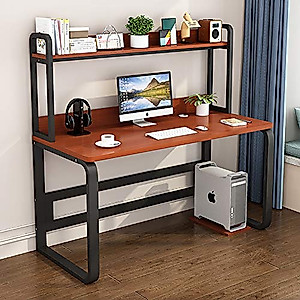 47inch Computer Desk with Hutch and Bookshelf,Modern Writing Table Gaming Desk with Space Saving Design,Large Home Office Workstationwith Desk