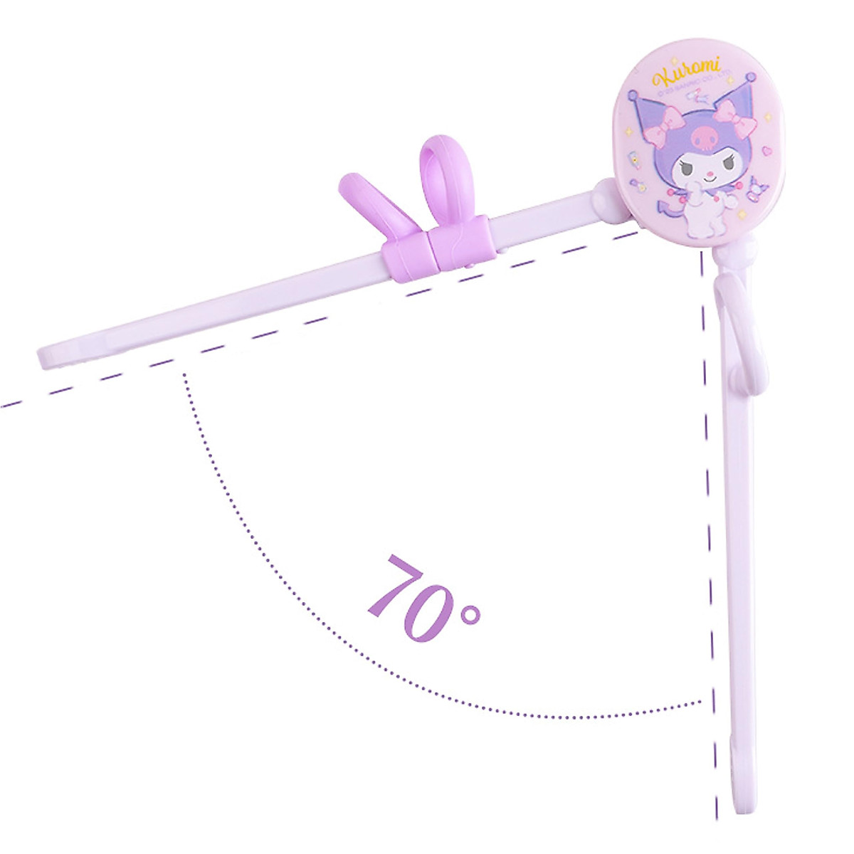 Many Rainbows Kuromi Right-Handed Tranining Chopsticks with Case, Purple
