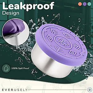 Everusely 3 x 1.7oz Leakproof Salad Dressing Container To Go, Stainless Steel Small Condiment Containers with Lids, Sauce Containers For Lunch Box, Dressing Cups with Lids, Dip Containers, Sauce Cups