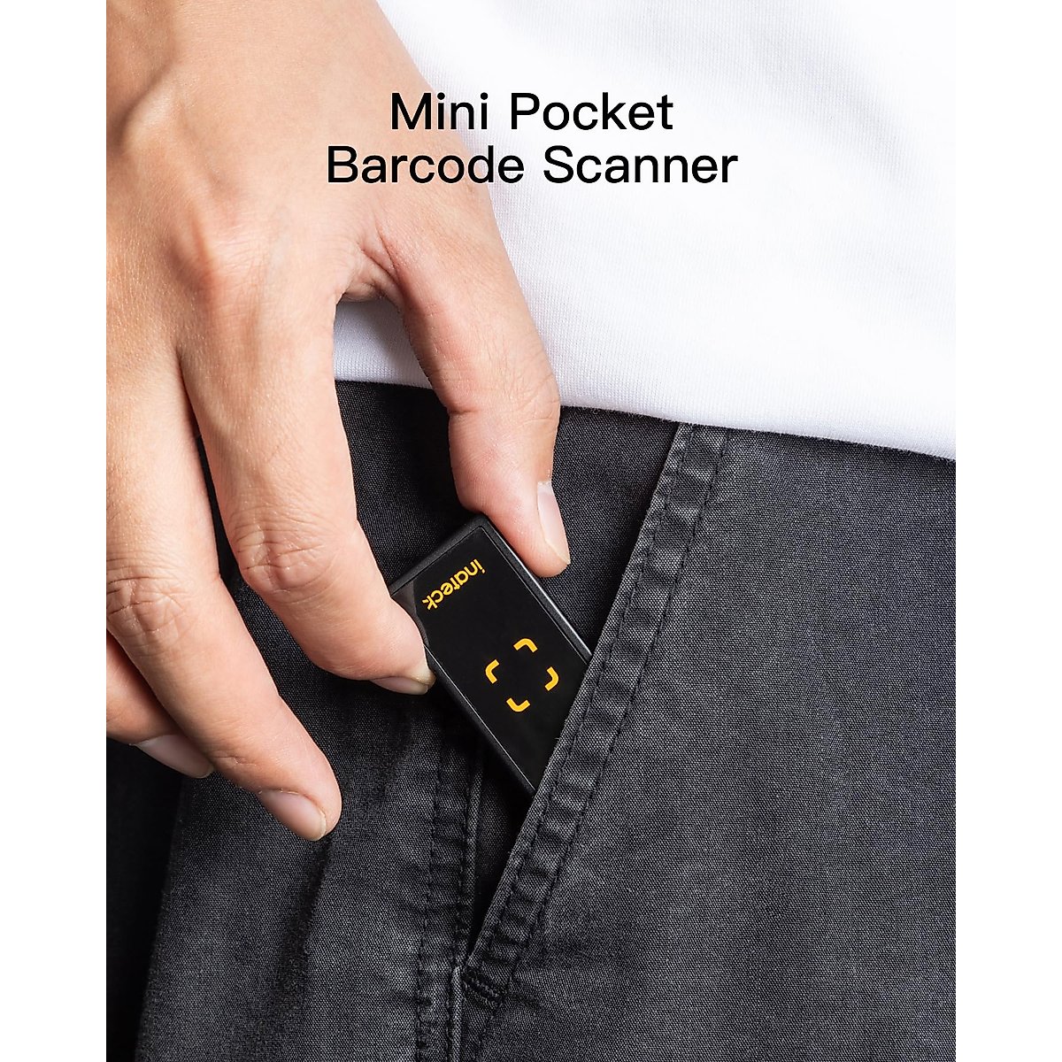 Inateck Barcode Scanner Bluetooth, 1D 2D QR Code Scanner Kabellos 2.4GHz, Portable Wireless Barcode-Scanner Laser, Mini Handscanner with APP and SDK, BCST-46