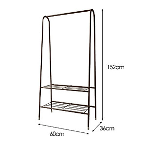 TJLSS Metal Coat Rack Floor Standing Drying Rail Simple Storage Shelf Folding Indoor Balcony Clothes Hanger Rack