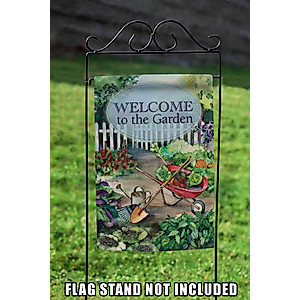 Toland Home Garden 111166 Welcome Garden Flower Flag 12x18 Inch Double Sided Flower Garden Flag for Outdoor House Welcome Flag Yard Decoration