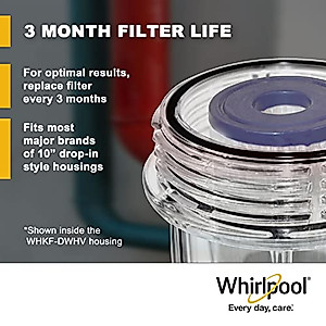 Whirlpool 2.5"x10" Sediment Water Filter Replacement Cartridge WHKF-WHPL, NSF Certified 30-Micron Rating Protects Home Appliances, Fits Whole House Filtration Housings WHKF-DWHV and WHKF-DWH, 2-Pack