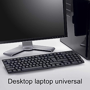 HEVIRGO 108Keys, Universal Keyboard,Wired Gaming Keyboard,Wired Keyboard, Multiple Languages Ergonomic USB Wired Keyboard for PC Laptop - Black A,Computer