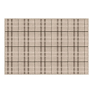 Vinyl Rug | Paula (054497UA) | Vinyl Floor Mat | Vinyl Floor Covering | Vinyl Carpet | Vintage | Decorative | Waterproof | Eco-Friendly | Non-Slip | Brown | 2'x3'