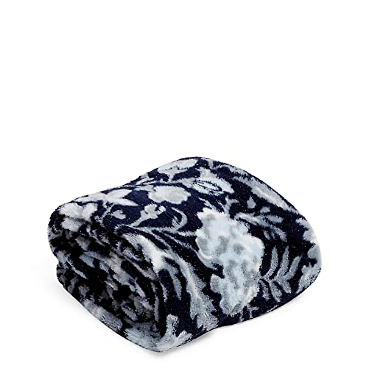 Vera Bradley Women's Fleece Plush Shimmer Throw Blanket, Frosted Lace Navy, 80 X 50