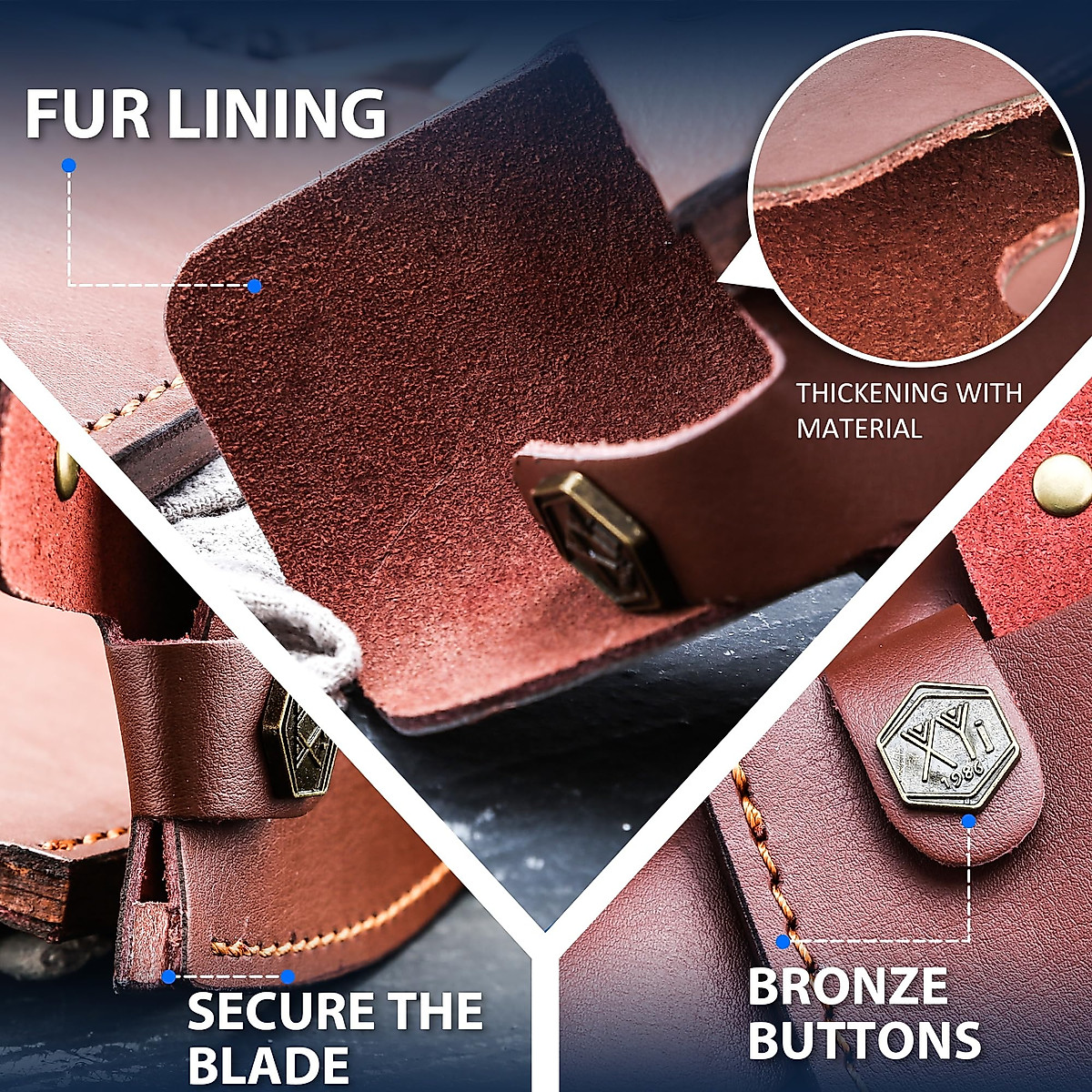 XYJ Leather Sheath Edge Guards Blade Protector With Loop Belt For Outdoor Camping