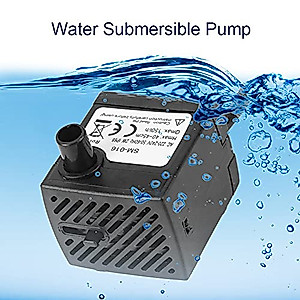 Submersible Pump, Quiet Fountain Water Pump Amphibious Water Pump for Aquarium Pond Pump Fish Tank Pump Hydroponics Pond Statuary