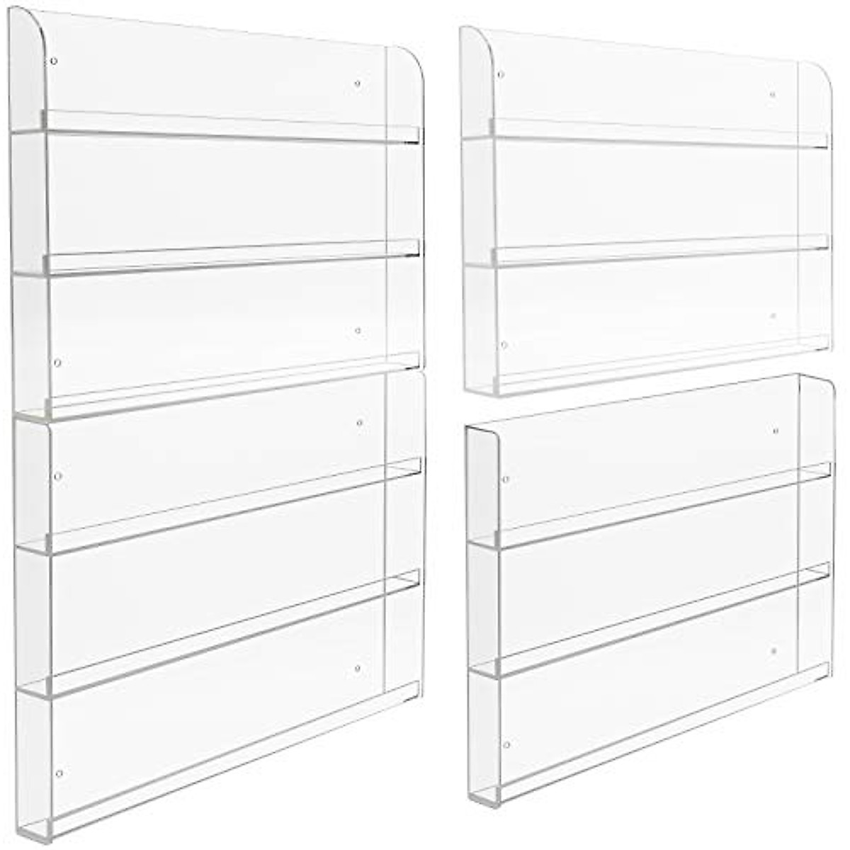 Sorbus Nail Polish Wall Rack Display Holder - Stylish Organizer for Home, Salon, Spa, Tattoo Shop, 6-Tiers, Holds Up to 90 Bottles, Acrylic 2-Piece Display