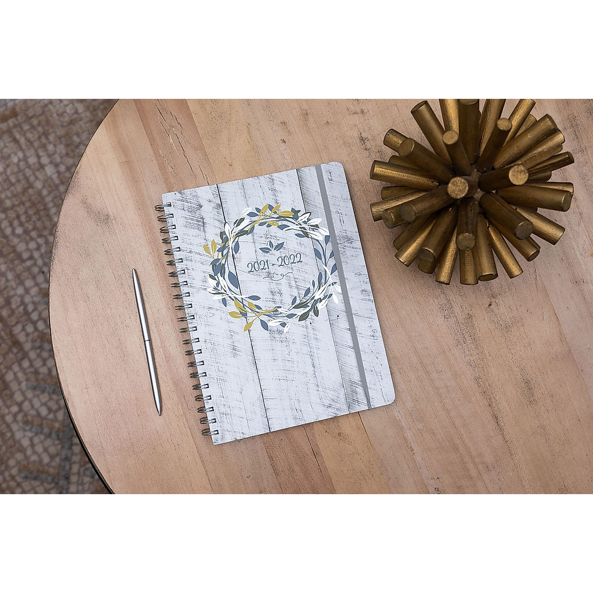 Southworth Academic Planner (July 2021-June 2022), 8.5" x 11", Rustic Floral Wreath, 28 lb./105 GSM Paper, Large Twin Wire (91015)