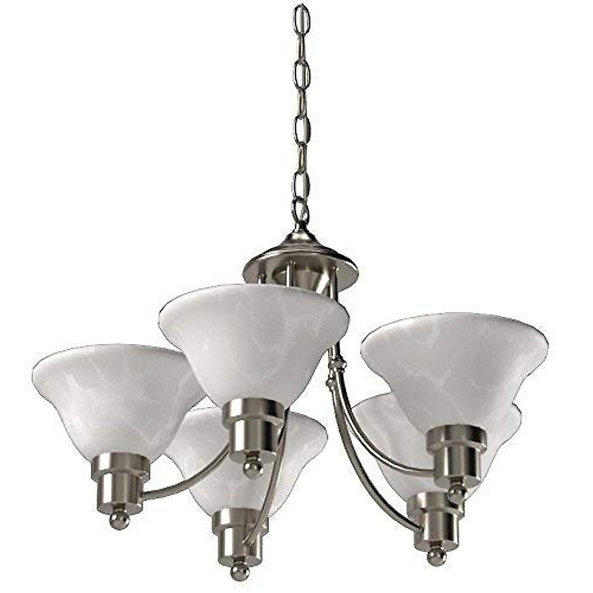 Hardware House 544452 54-4452 Bristol 5 Light Chandelier, 24"x15", Satin Nickel
