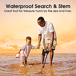 Metal Detector - Professional Metal Detector with LED Flash Indicators, Adjustable Waterproof Detectors (35-45 inch) with Folding Shovel & Carrying Bag Audio Prompt Gold Metal Detector