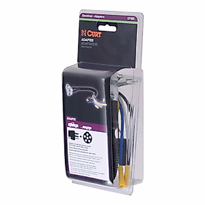 CURT 57183 4-Way Flat Vehicle-Side to 6-Way Round Trailer Wiring Adapter , Black