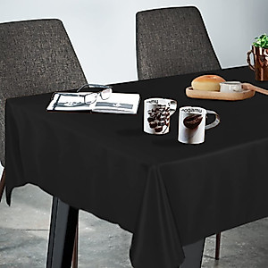 Fitable Rectangle 4 Feet Tablecloth 60x84 inch Tablecloth Stain and Wrinkle Resistant Washable Polyester Table Cloth, Decorative Table Cover for Dining Table, Buffet Parties and Camping Black