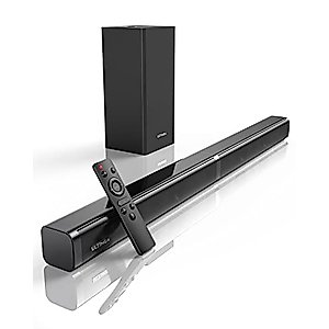 ULTIMEA Sound Bars for TV with Subwoofer Deep Bass, 2.1 TV Sound Bar, 5 EQ/Voice Clear, Bluetooth Soundbar for TV Speakers Surround Sound, TV Soundbar for PC Works w/Optical/AUX/USB, Mountable-110dB