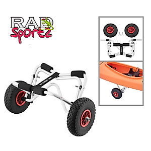 RAD Sportz Kayak Trolley Kayak Cart with Pneumatic Tires 150 LB Capacity Silver