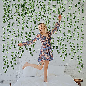 ARTKAIKE Fake Vines for Room Decor(12 Pack 84 Feet) Aesthetic Artificial Plant Ivy Leaves Hanging Greenery Garlands for Home Bedroom Wall Wedding Party Decor