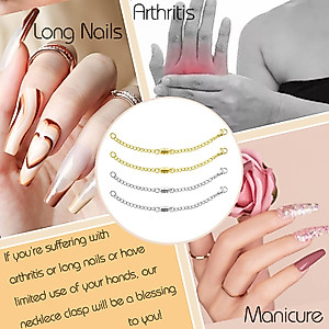 Qulltk Magnetic Necklace Extender Silver and 14K Gold Adjustable Chain Extenders for Necklaces,Magnetic Necklace Clasps and Closures with Extender Chains