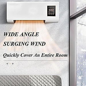 Small Air Conditioner, Wall Mounted Conditioner Mini, Cooling And Heating Conditioner With Remote Control Conditioning Hot Fan,2000W Portable Wall Mounted Ac & Heater Combo For Bedroom Office