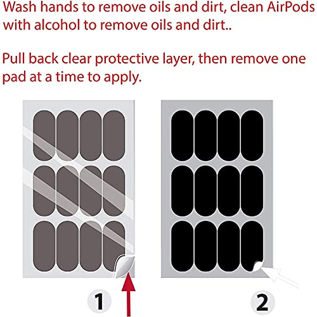 Setex Gecko Grip Anti-Slip Grip Pads Designed for Apple AirPods Pros [Fits in Charging Case] Maximum Sweat Performance (12 Pads), Black