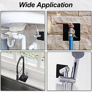 LLMSIX 2PCS Shower Arm Flange, Plastic Square Escutcheon Plate Matte Black Plumbing Cover Plates Self-Adhesive Shower Flange Cover Plate for Covering Gaps Holes, Fit for 20mm/0.78 Inch Diameter Pipe