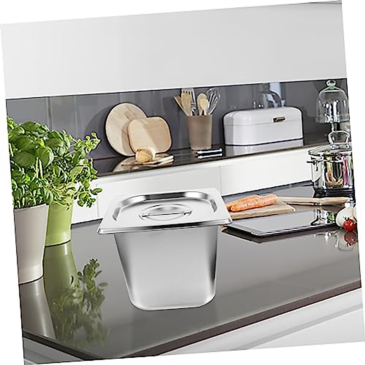 ULTECHNOVO 2pcs Hotel Pan Table Tray Deep Steam Pan Stainless Steel Chafers Stainless Steel Saucepan Table Trays for Eating Food Heater Buffet Dishes Container Buffet Simple Tray Canteen Tray