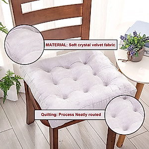 Square Chair Cushions Off-White Dining Room Cushion No Slip Dining Chair Pads Durable Cushion for Office Home or Car Sitting Comfort and Softness (18x18in Set of 4)