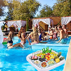 AMind4U 4PCS Inflatable Ice Serving Bars Party Cooler Drink Cooler for Parties Food Drink Containers Inflatable Ice Tray Salad Bar Party Supplies 23.6INCH (SMALL)