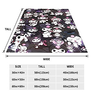 Kawaii Super Soft Blanket Cute Plush Blanket All Season Flannel Fleece Blanket for Kids Adult Sofa Bedding Living Room Decor 50"X40"