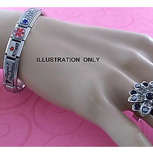 Gadow Jewelry Ehlers-Danlos Medical Bracelet Italian Charm Style Stretchy no Clasp Stainless Steel Any Size Awareness