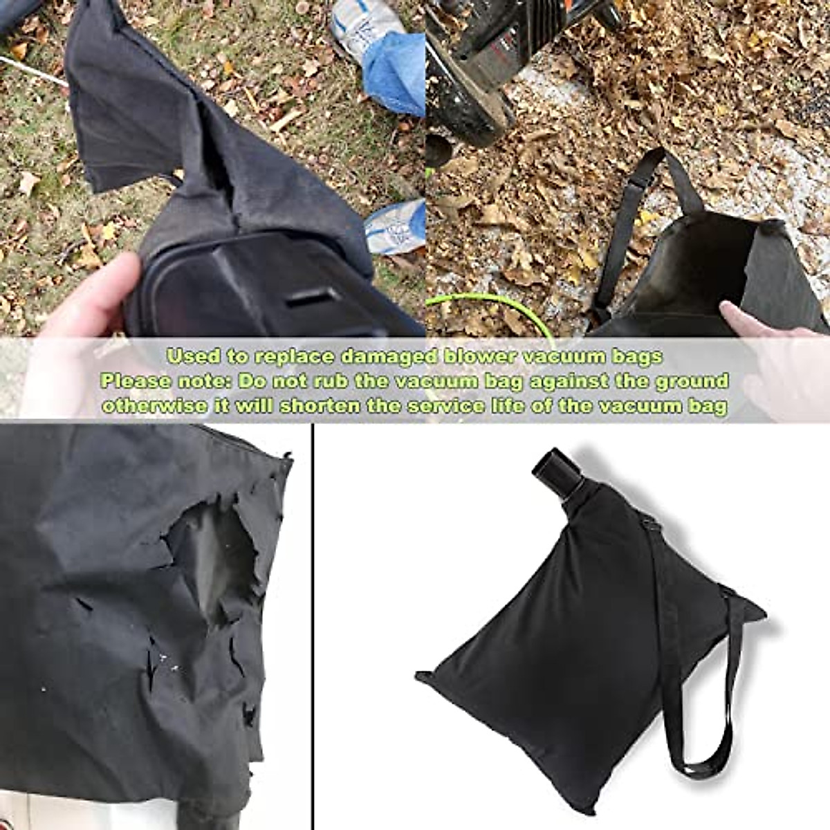 Braveboy 5140125-95 Leaf Blower Vacuum Vac Shoulder Bag, Compatible with Black & Decker BV3100/BV2900 Blower Replacement Leaf Bag 5140117-99.